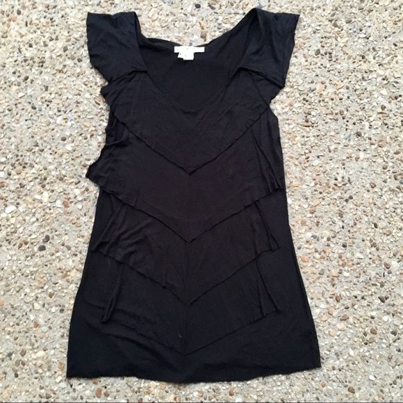 CAbi | Tops | Cabi 822waterfall Black Ruffle Shirt M | Poshmark